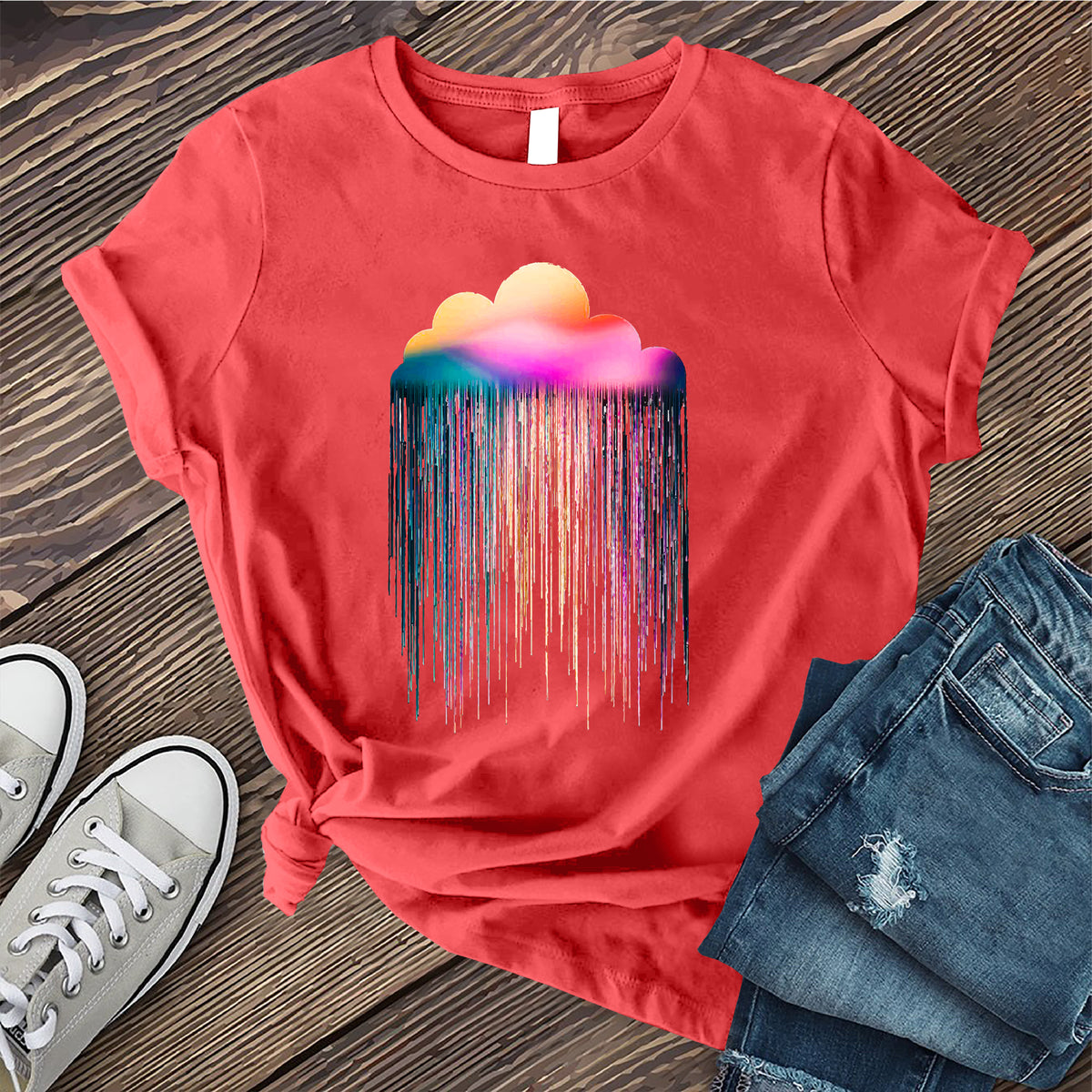 Rainbow Rain Storm T-Shirt – Cosmic Clothing Co.