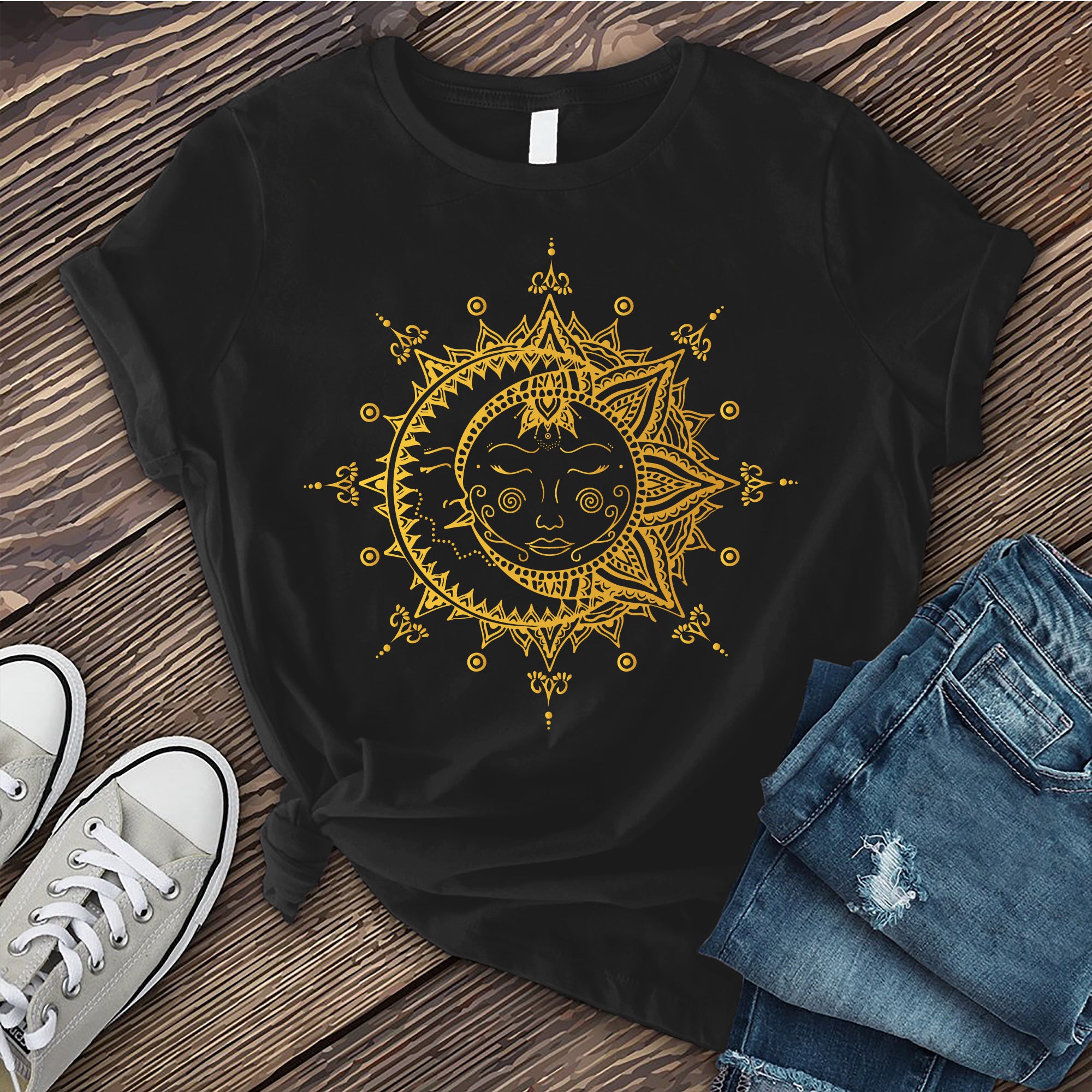 Mandala Sun and Moon T-shirt – Cosmic Clothing Co.